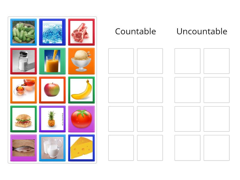 Countable and Uncountable Food - Group sort