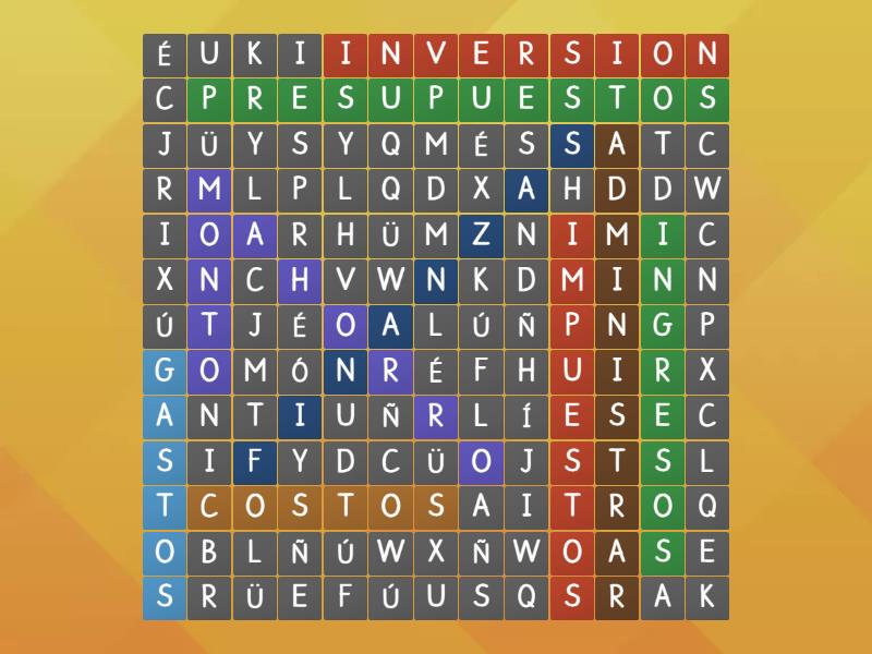 Finanzas - Sopa de letras