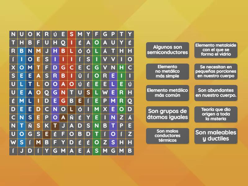 Elementos - Wordsearch