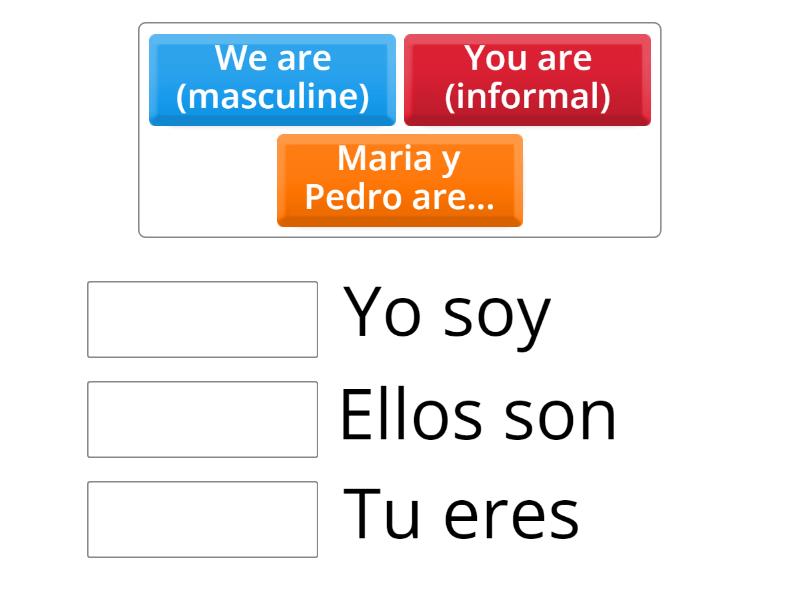 Warm up- Los Pronombres Personales y el verbo ser - Une las parejas