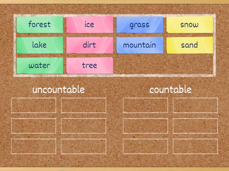 countable/uncountable? - Group sort
