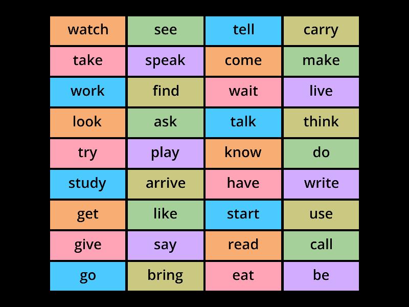 Common Regular and Irregular Verbs - Past Simple - Flip tiles