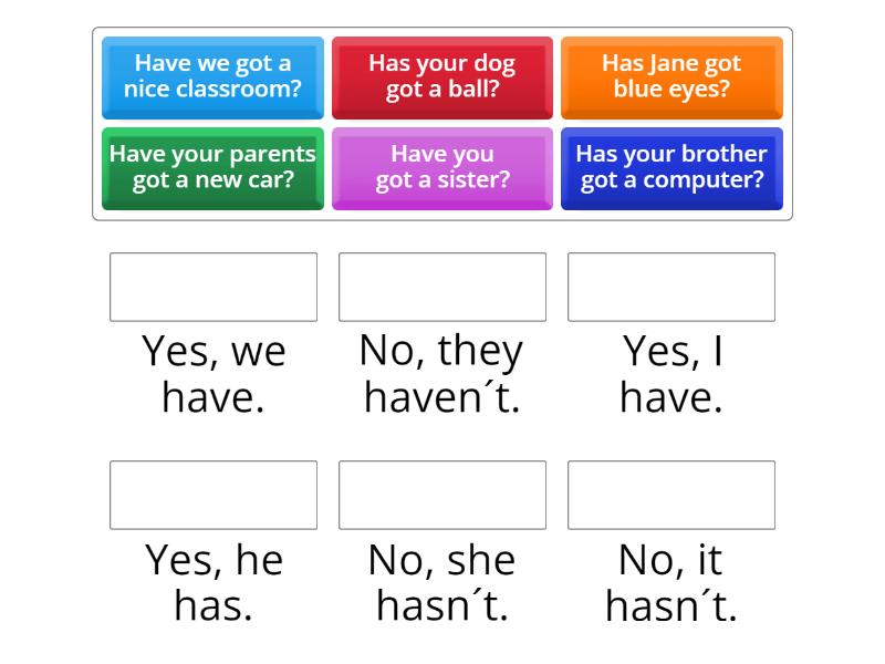 Have Got Questions Answers Match Up
