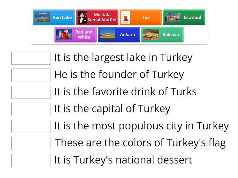 Matching Game About Turkey - Match up