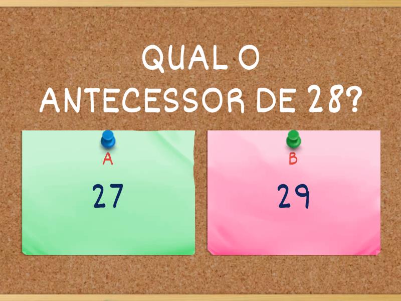 ANTECESSOR E SUCESSOR - Questionário