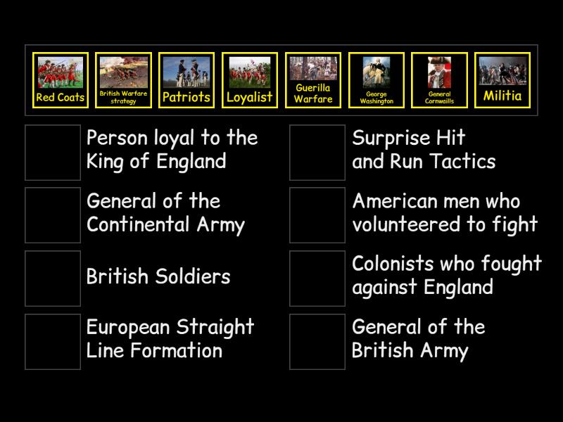 Garger American Revolution War - Match up