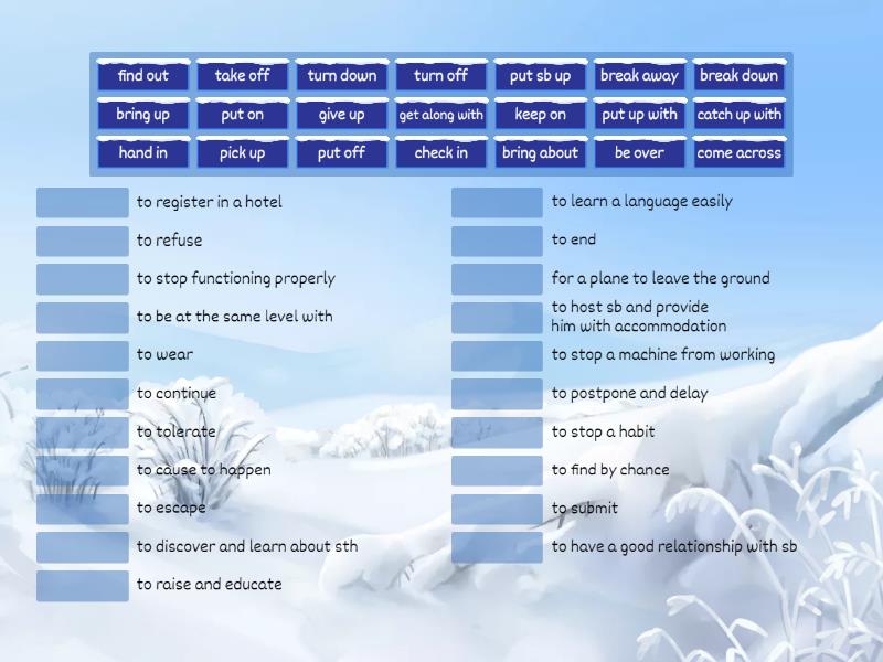 phrasal verbs - Match up