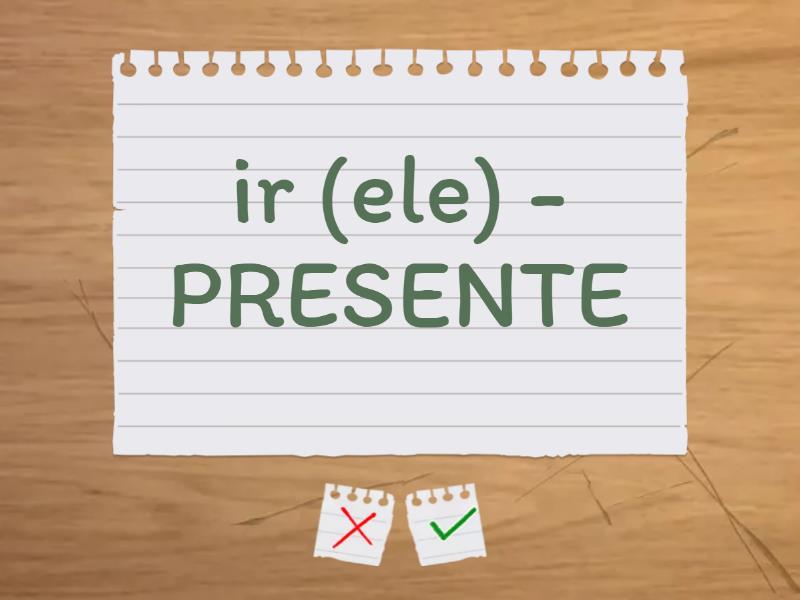 Conjugação dos verbos IR, VIR, TRAZER e FAZER - Tarjetas flash