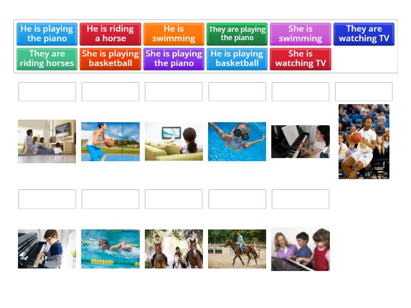 Power up 1 U7 Present Continuous (he/she/they) - Match up