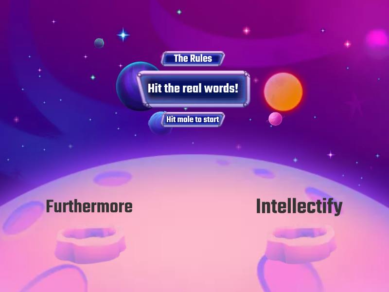 What words are real? - Whack-a-mole