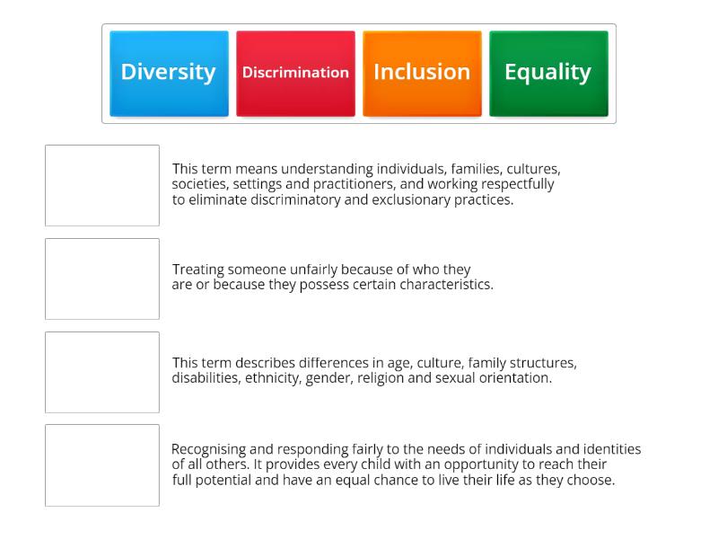 EYP 3 EQUALITY AND DIVERSITY - Match up