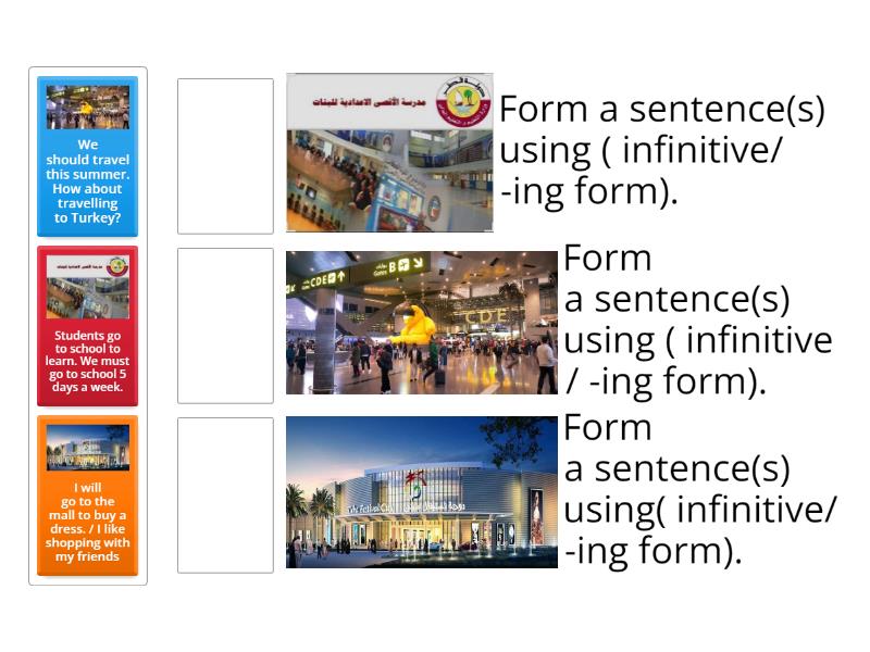 infinitive and -ing form - Match up
