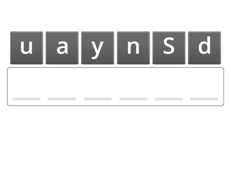 Days of the Week (Months) - Anagrama