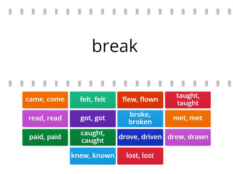 GG3 Irregular verbs 2 - Find the match