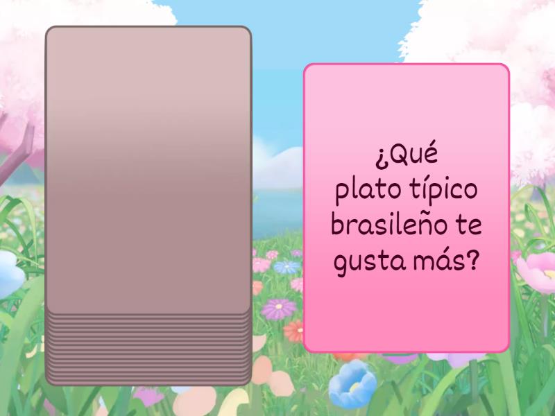 REPASO- Preguntas con el verbo gustar - comidas - Random cards