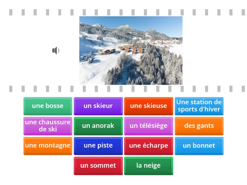 French Winter Vocabulary - Find the match