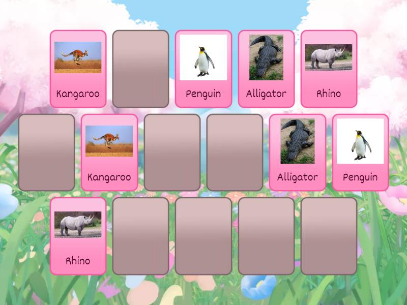 Memory game - zoo animals (part 2) - MEIE - Matching pairs