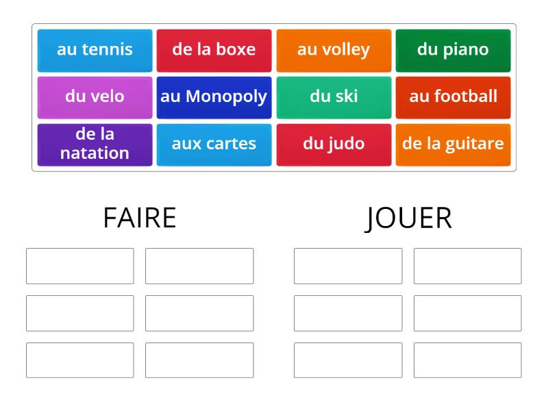 jouer ou faire ? - Group sort