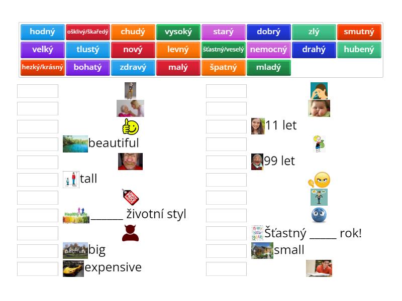 Czech_with_Monika - adjectives - Match up