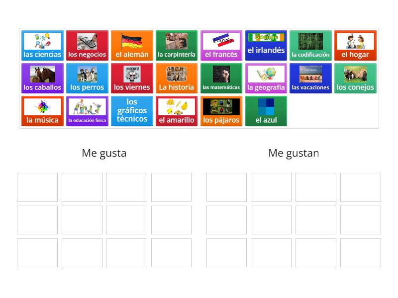 Me gusta / Me gustan - Group sort