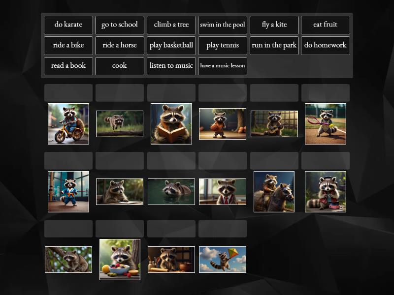 Raccoon's week - Match up