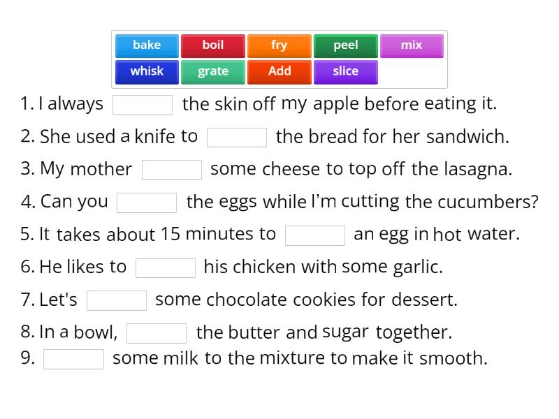 Kira_Cooking h/a - Complete the sentence