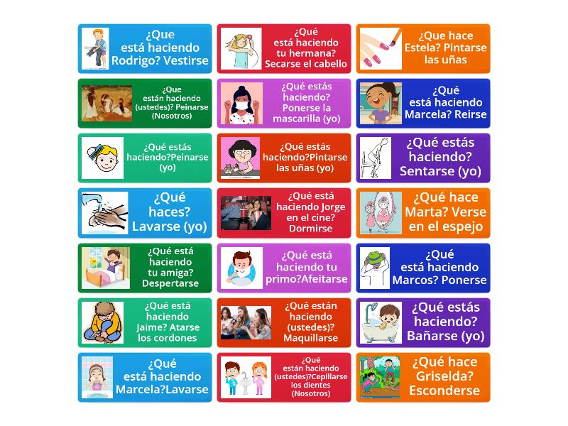 TEC21-Presente progresivo con reflexivos - Flip tiles