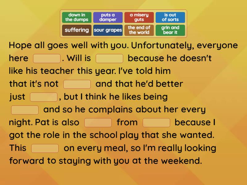 2A Idioms - Complete the sentence