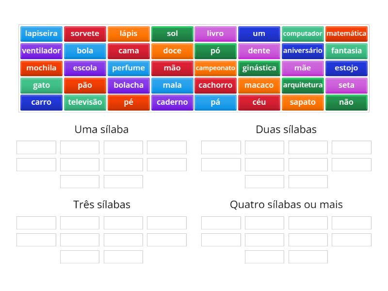Sílabas - Group sort