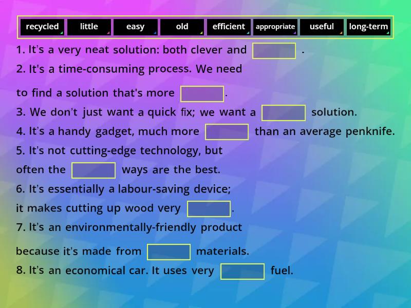 Describing Technology - Complete the sentence