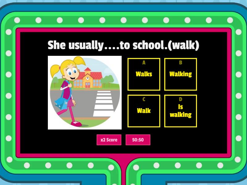 123 Present Simple/Continuous - Gameshow quiz