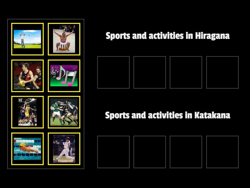 Hiragana vs Katakana - Hobbies and sports - Group sort
