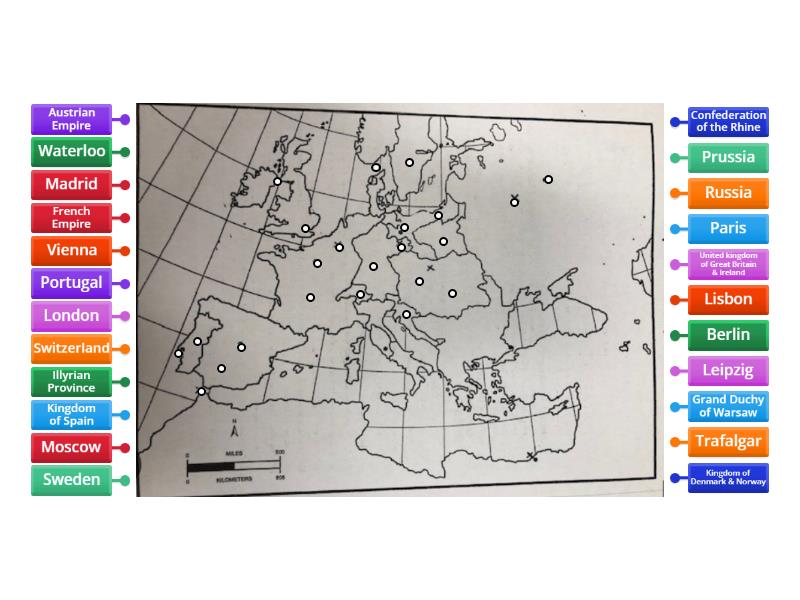 Napoleonic Europe, 1812, Part 1 - Labelled diagram
