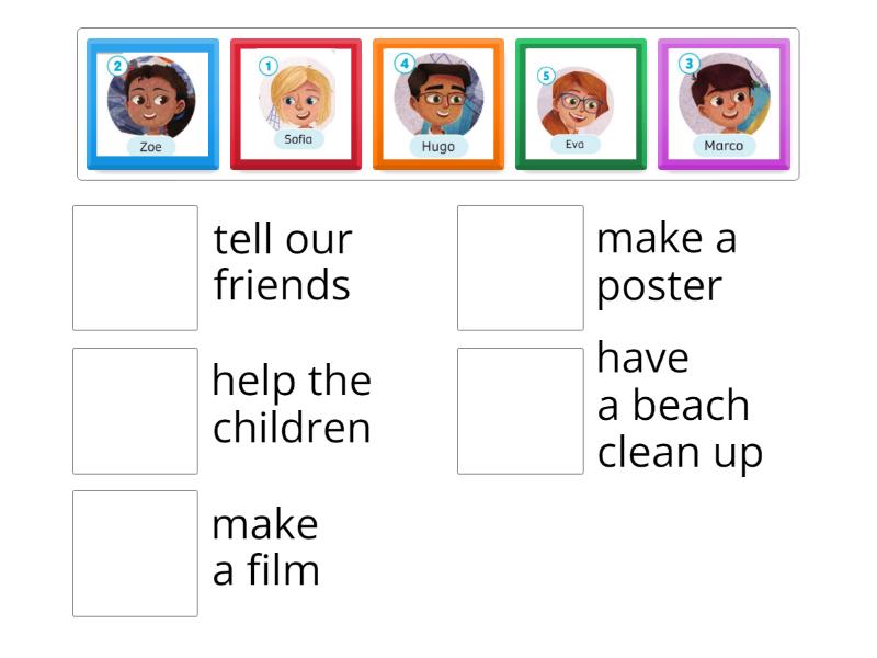 Unit 5 Help our oceans 15 ( cuarto de primaria ) - Match up