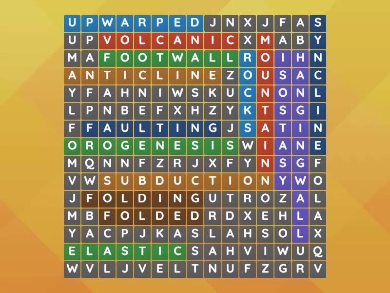 MOUNTAIN FORMATION: WORD SEARCH - Wordsearch