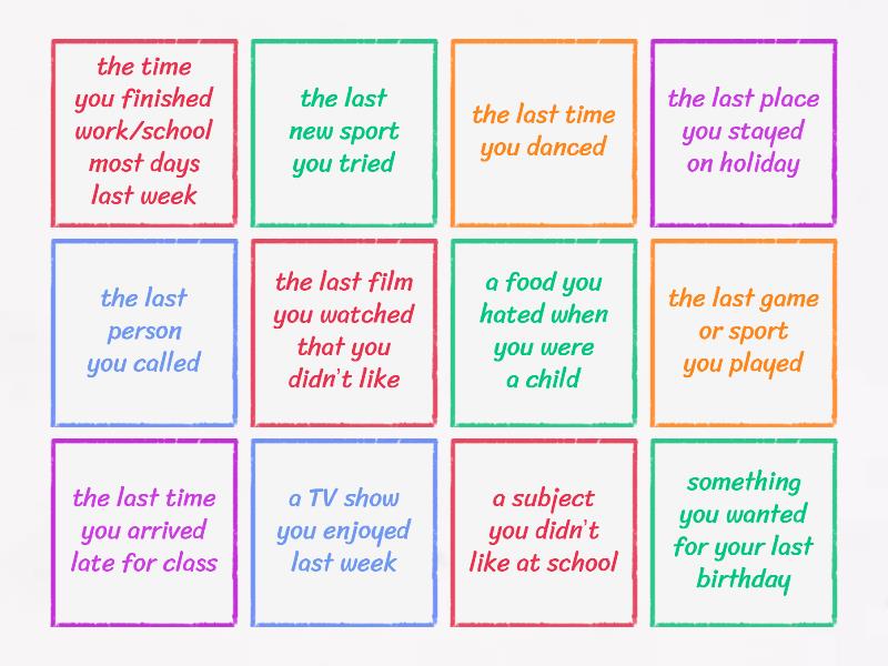 RoadMap A2. PH: 6A. Grammar 2: Past simple (regular verbs) - Flip tiles