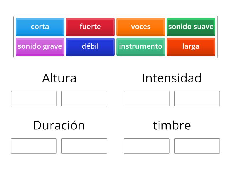Cualidades de los sonidos - Group sort