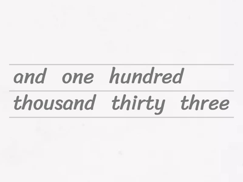 thousand number - Unjumble
