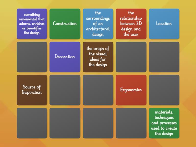 S1 3D Design Vocabulary - Matching pairs