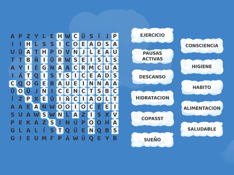 SOPA DE LETRAS SALUDABLE COPASST - Wordsearch