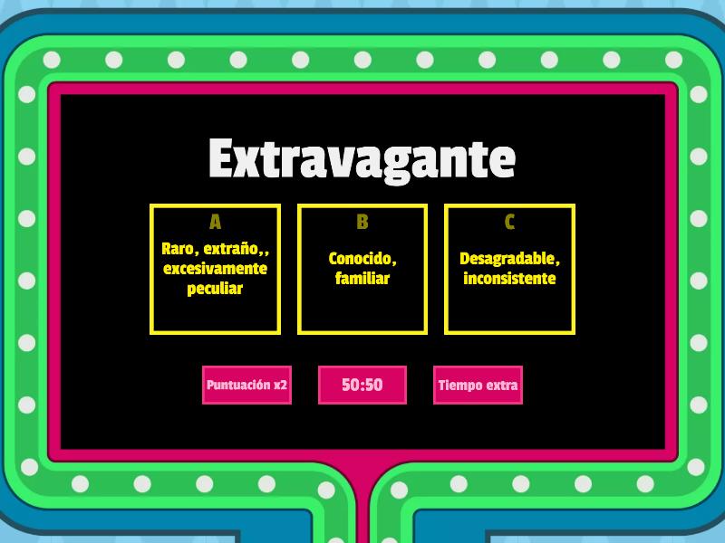 Vocabulario UDs 7-8 - Gameshow quiz