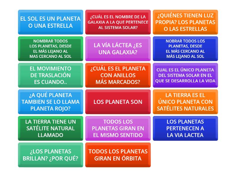El sistema solar - Vire as peças