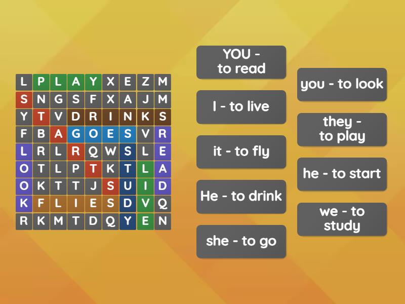 Simple present - Wordsearch