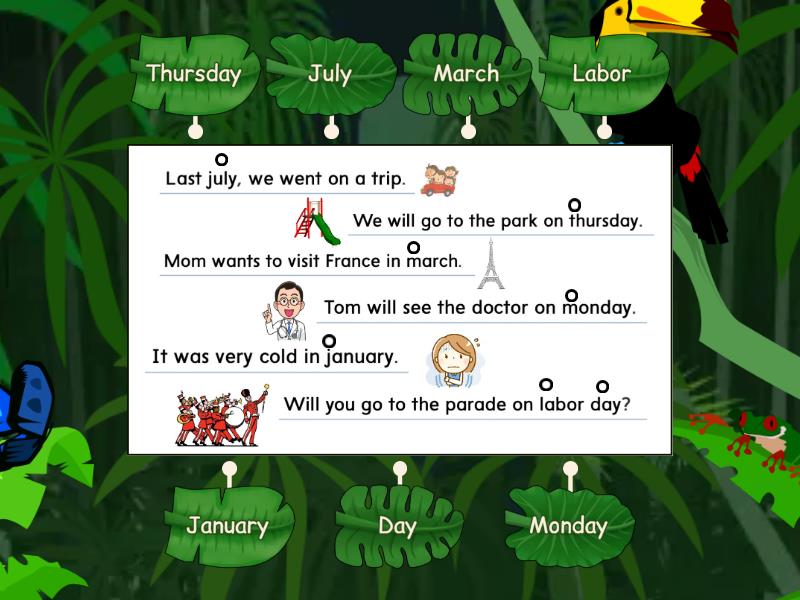 U5W3 Capitalize Days and Months - Labelled diagram