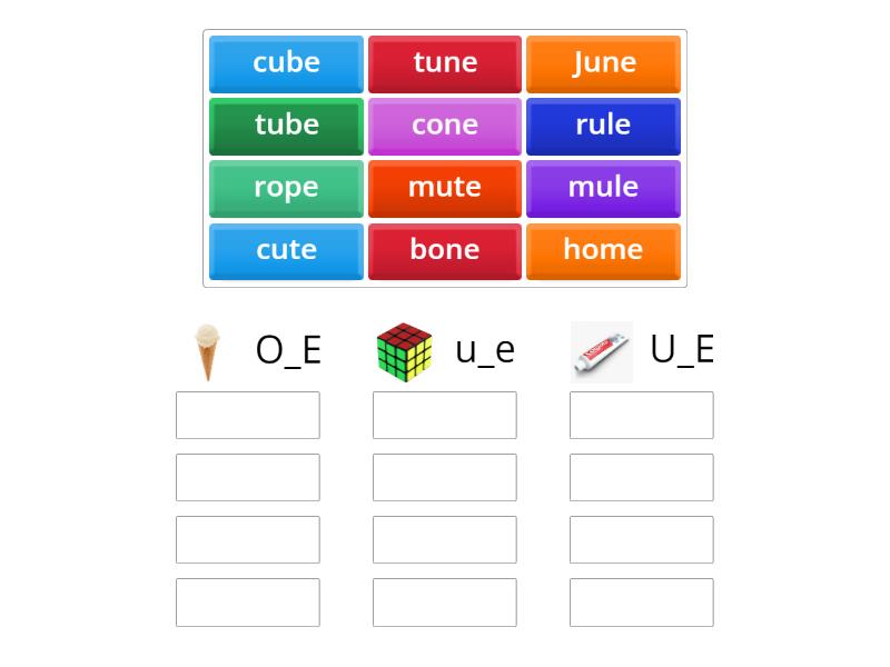 Oxford Phonics 3 o_e u_e sorting - Group sort