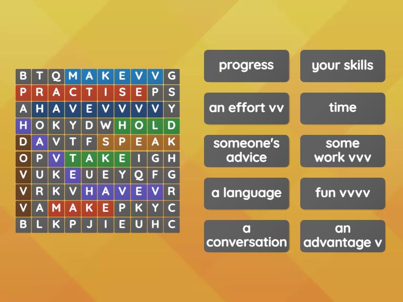 unit 9- Collocation - Wordsearch
