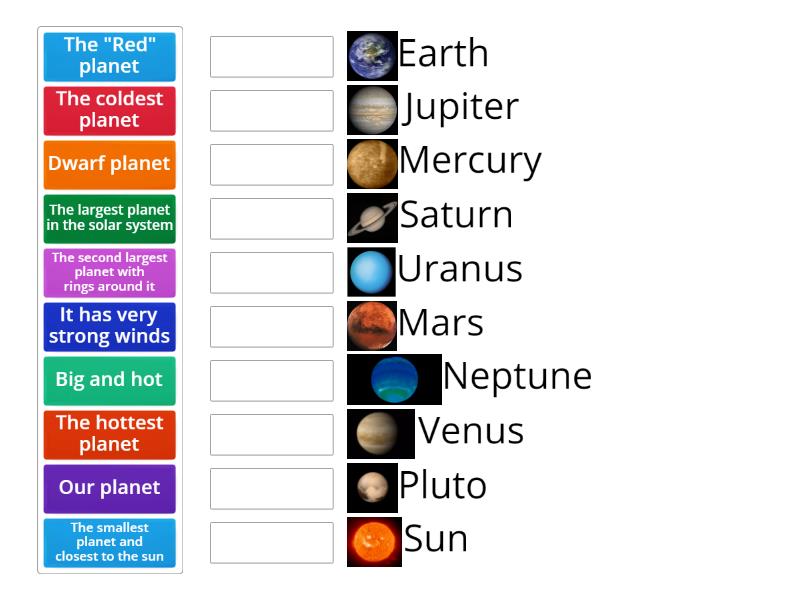English-Greek- Planets - Une las parejas