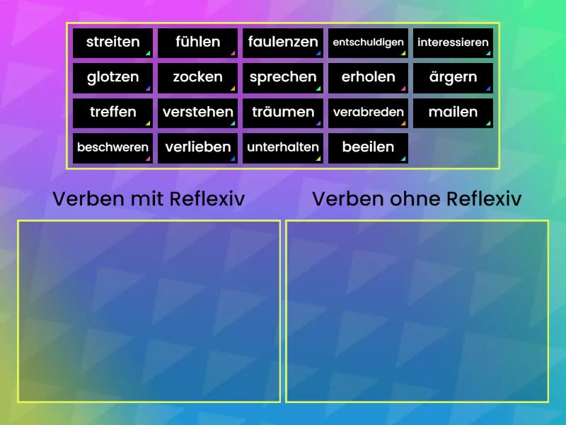 A2 L16 Reflexiv/ nicht Reflexiv - Group sort
