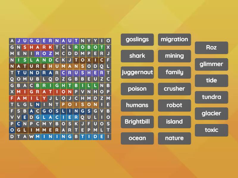 The Wild Robot Protects - Wordsearch