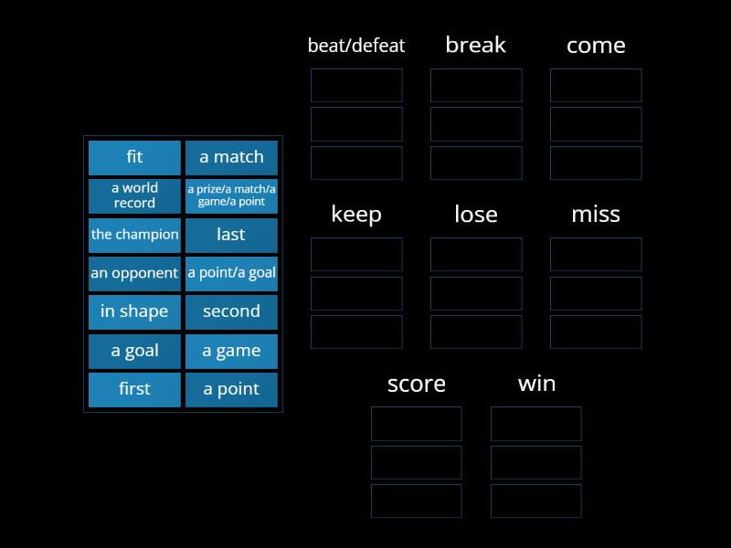 Unit 2.1 Collocations - Group sort